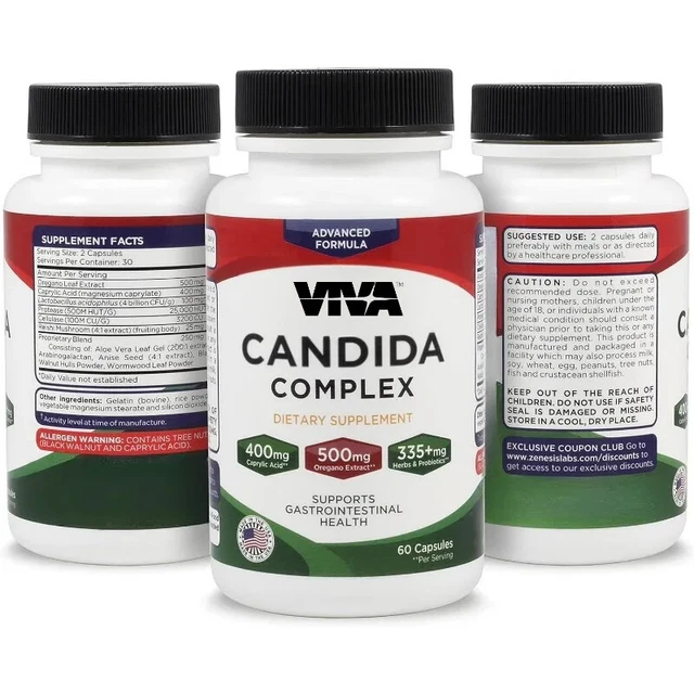 CANDIDA COMPOUND SUPPLEMENT, cow hoof extract, probiotics, enzymes (60 ...