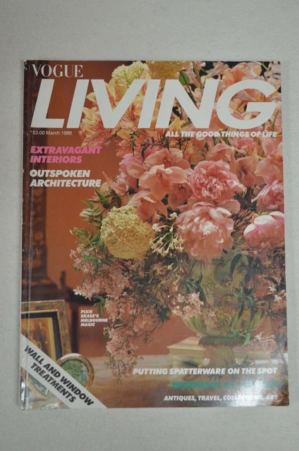 VINTAGE VOGUE LIVING Magazine March No.2 1986 In The Pink Extravagant ...