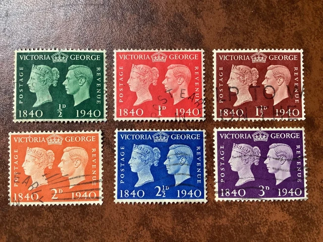 GB, 1940 GEORGE VI Stamp Centenary set sg479/484 Good+/ Used # SB6 £1. ...