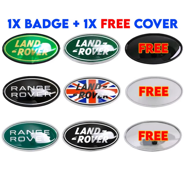 LAND RANGE ROVER Grill Badge Oval Logo Free Surround Cover Black Green ...