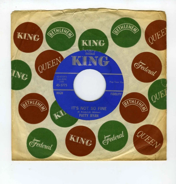 45 RPM SP Patty Ryan It's Not So Fine/ I Wish That I Could Tell Him EUR ...