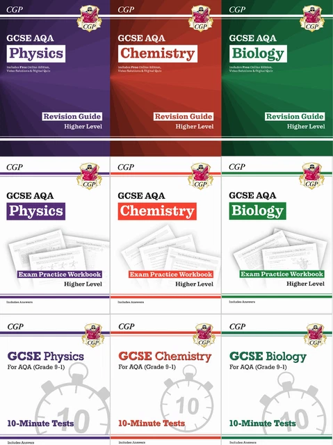 CGP GCSE AQA TRIPLE SCIENCE BIOLOGY CHEMISTRY PHYSICS Revision ...