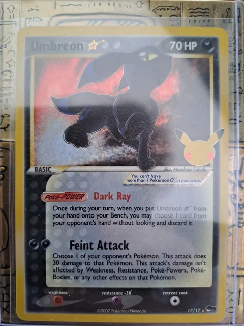 UMBREON GOLD STAR 17/17 Pokémon Celebrations 25th Anniversary MINT EUR ...
