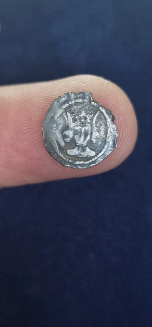 SILVER HAMMERED HALF Penny Farthing uniddentified but looks like ...