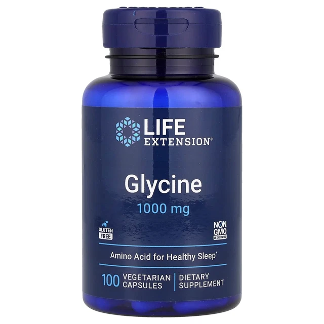 LIFE EXTENSION, GLYCINE, 1,000 mg, 100 Vegetarian Capsules £20.79 ...
