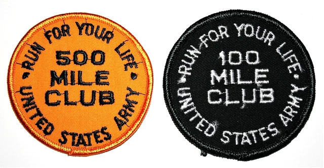 2 VIETNAM ERA 1960-70s US Army Fort Bragg Run 200 & 100 Mile Club Patch ...