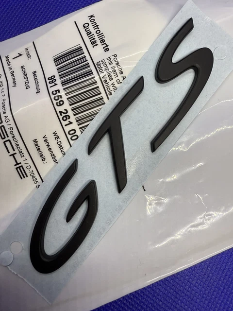 LOGO BADGE EMBLÈME PORSCHE GTS Noir Mat 991 Macan 992 Original ...