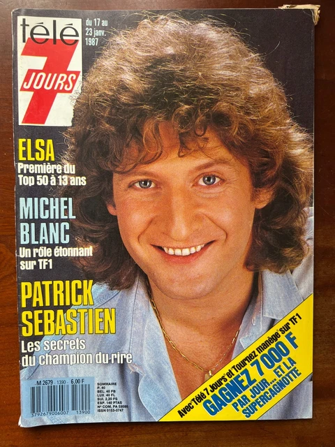 💥TÉLÉ 7 JOURS 17/01/1987; Patrick Sebastien/ Michel Blanc/ Elsa/ Telly ...