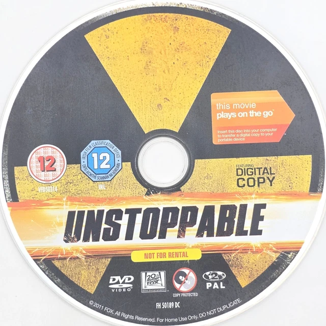 UNSTOPPABLE DVD 20TH Century Fox Home Entertainment PAL Region 2 ...