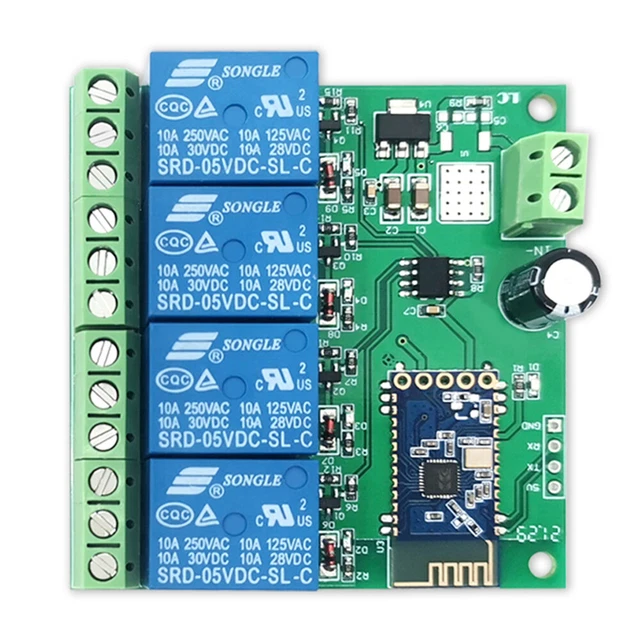 FOUR 4 CHANNEL Bluetooth Relay Module APP Control Switch IoT Smart Home ...