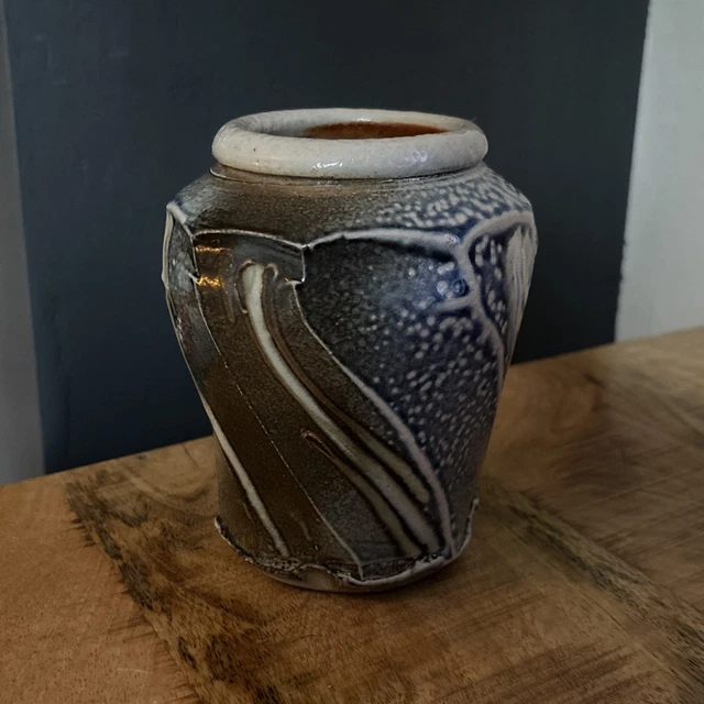 RUTHANNE TUDBALL STUDIO Pottery Blue / Grey Soda Glazed Faceted ...