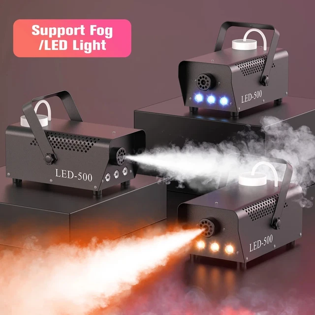 U'KING 500W SMOKE Machine RGB 3 LED Mixed Color Fog Machine with Remote ...