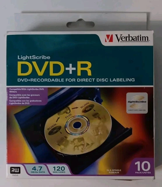 VERBATIM LIGHTSCRIBE DVD+R DVD+Recordable for Direct Disc Labeling 10 ...