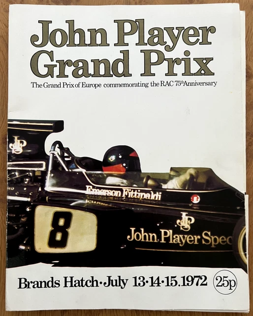 1972 BRANDS HATCH John Player Formula 1 F1 British Grand Prix Official ...
