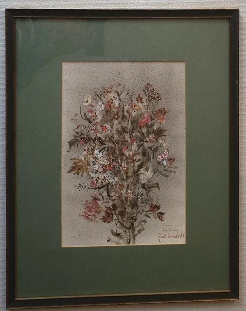 GERDI JACOBS 1909-2001 original signed painting flowers mixed media ...