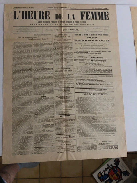 JOURNAL PÉRIODIQUE MENSUEL pensée féministe L'HEURE DE LA FEMME N 58 ...