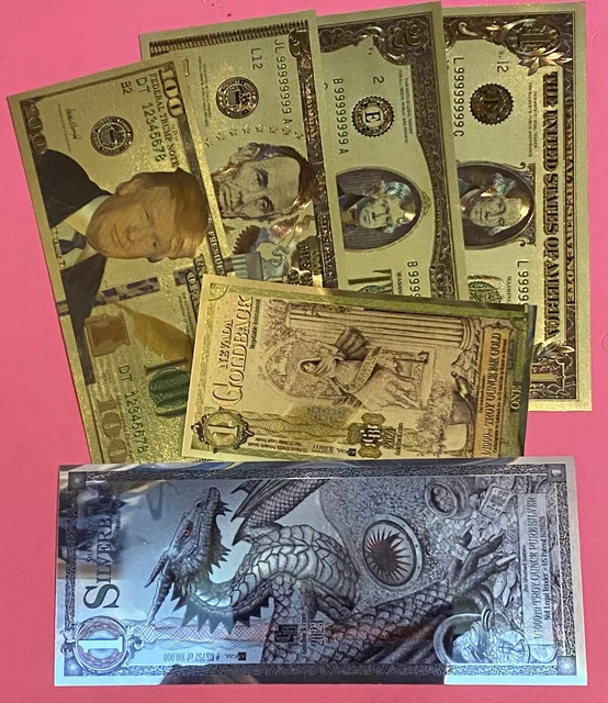 1 SILVER DRAGON Silverback Note Limited-Edition 2023, Nevada Goldback ...