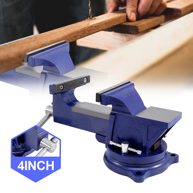 4 INCH HEAVY Duty Clamp Vice Bench Vise with Anvil Swivel Locking Base ...