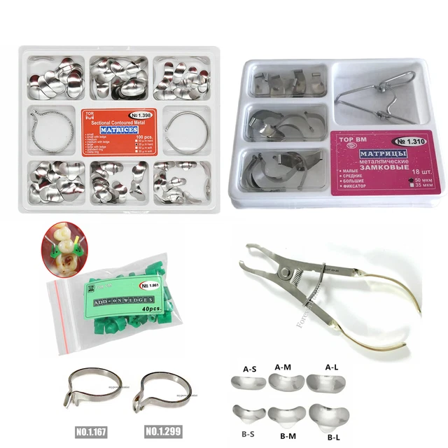 DENTAL SECTIONAL CONTOURED Matrices Matrix Ring Delta Add-On Wedges ...