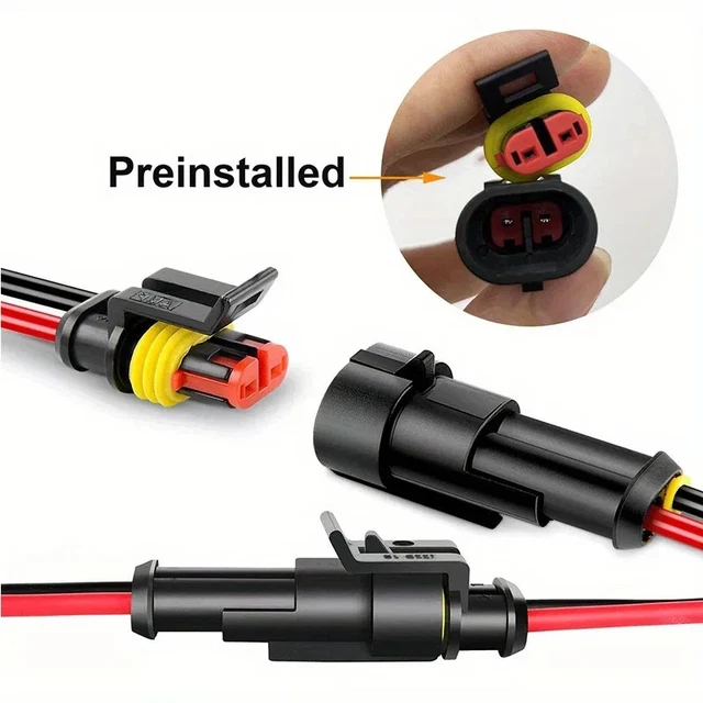 JAKESPECIAL – WATERPROOF 2-Pin Electrical Connector Set for Vehicles ...
