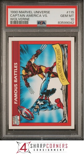 1990 MARVEL UNIVERS #115 Captain America Vs. Wolverine Psa 10 N3821217 ...