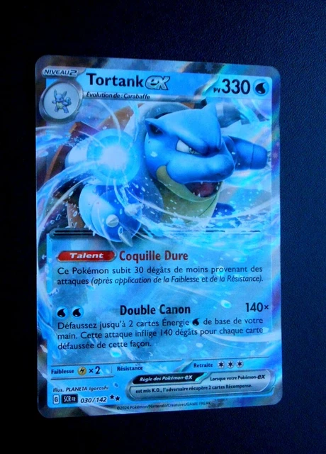 POKEMON CARTE TORTANK ex 30/142 holo couronne stellaire ECARLATE VIOLET ...