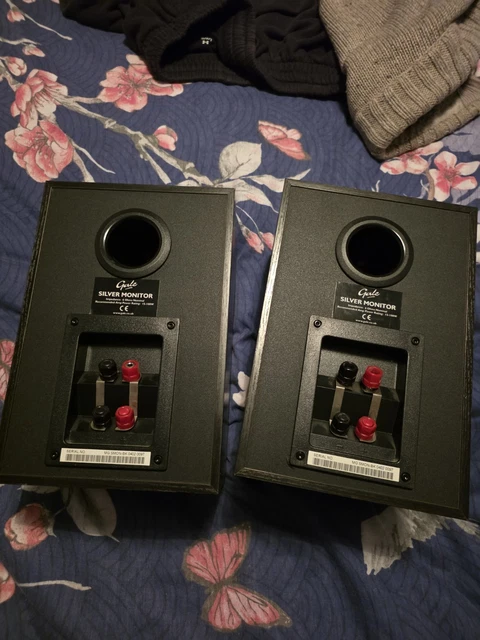 GALE SILVER MONITOR bookshelf HiFi or surround speakers pair black 6 ...