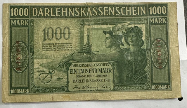 RARE BILLET 1000 Mark 1918 EUR 200,00 - PicClick FR