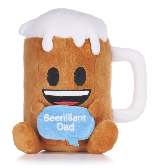 EMOJI 8”/22CM “BEER-ILLIANT Dad” Beer Glass Emoji Soft Plush Toy EUR 12 ...
