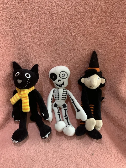 WAITROSE HALLOWEEN SOFT Plush Toys X 3 ~ Cat Witch Skeleton ~ 9''/23cm ...