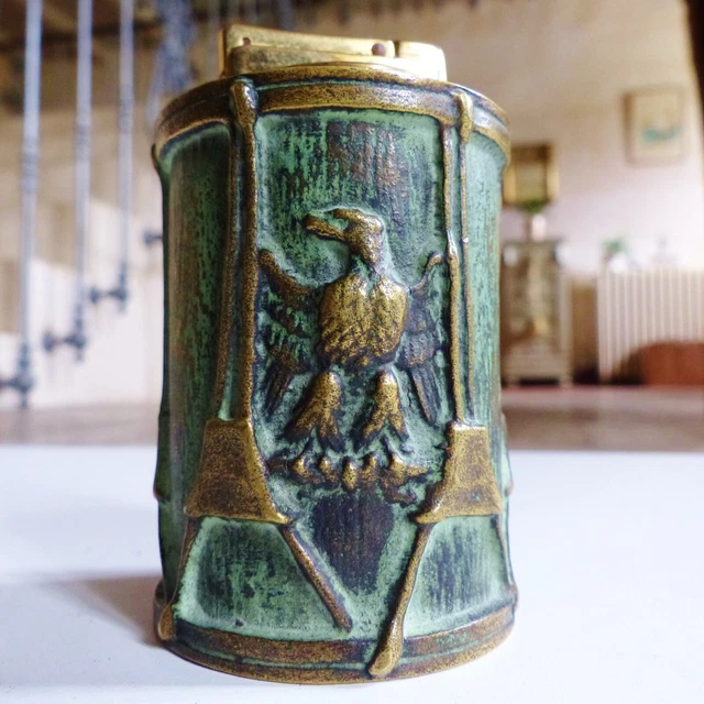 BEAU BRIQUET MAX LE VERRIER en BRONZE patiné AIGLE IMPERIAL NAPOLEON ...