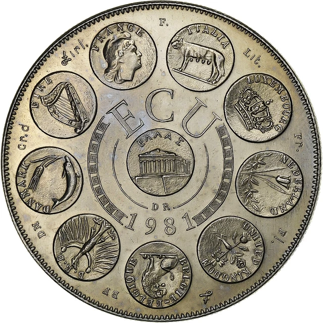 FRANCE, MÉDAILLE, ECU Europa, Europe Assise, 1981, Cupro-nickel, SPL ...