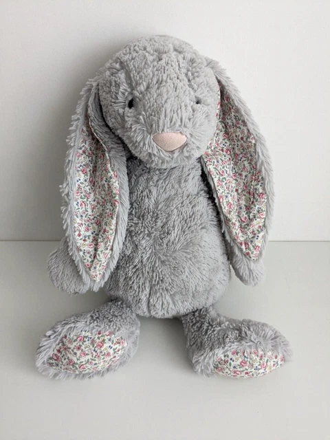 JELLYCAT GREY SILVER Blossom Bunny Floral Ears and feet 12 in / 30cm £ ...