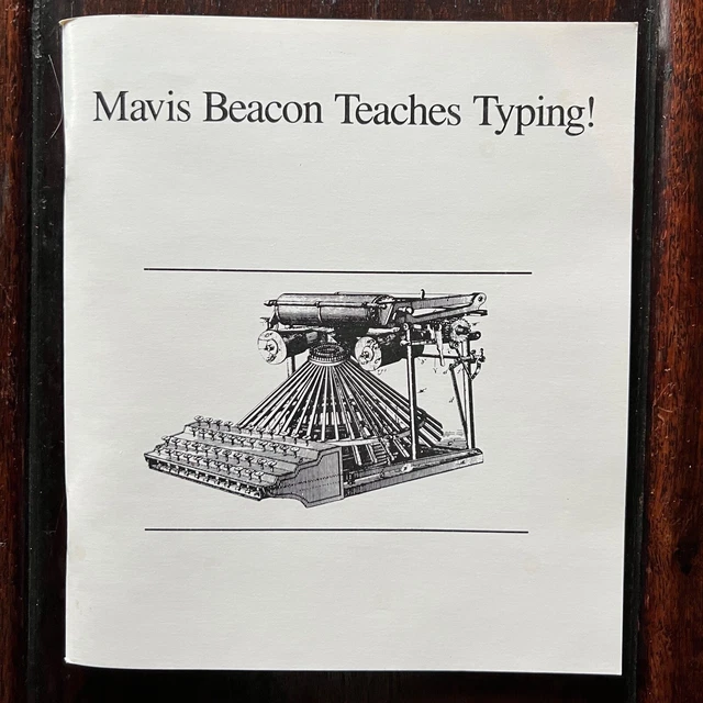 MAVIS BEACON TEACHES Typing booklet ephemera Illustrated 1987 61pp. £9. ...