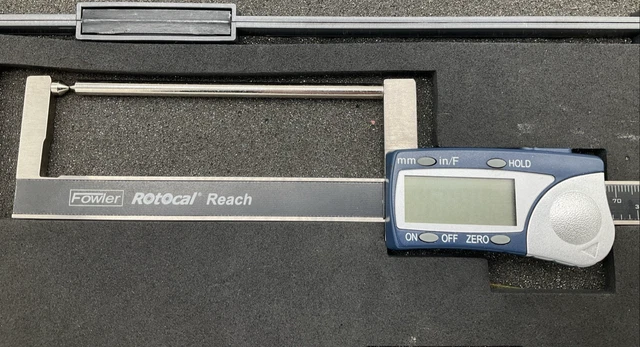 FOWLER ROTOCAL REACH Digital Caliper w/ Case – Depth / Reach Measuring ...