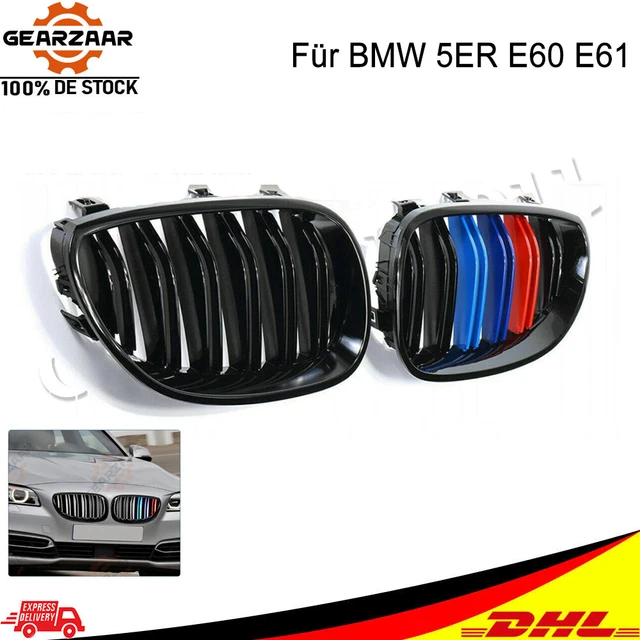 NIEREN GRILL KÜHLERGRILL Glanz Schwarz Doppelsteg Für Bmw 5Er E60 E61 ...