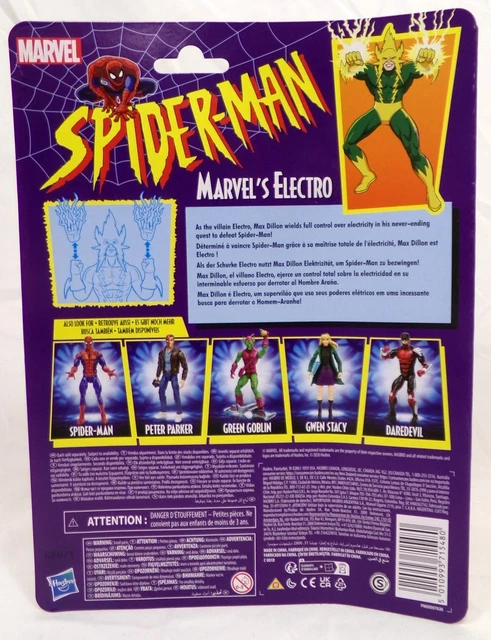MARVEL LEYENDA SPIDER-MAN Retro Tarjeta Electro 6" Figura Hasbro 2020 ...