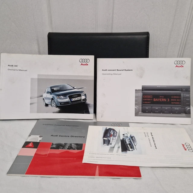 AUDI A4 OWNERS Manual Radio Stereo Wallet Paper Guide Car Care See ...