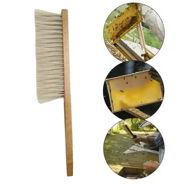 BEEKEEPING BEE BRUSH Beehive Tool Horse Bristle Wooden Handle Double ...