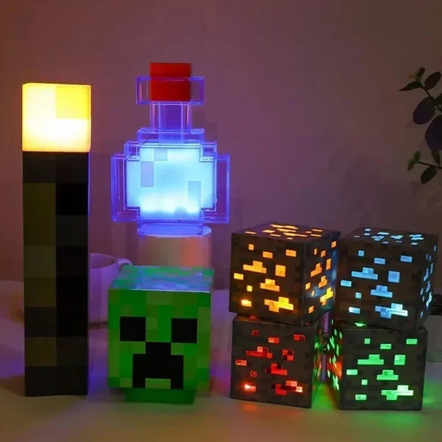 MINECRAFT GAME TORCH Lamp Led Night Light Home Decors USB Rechargeable ...