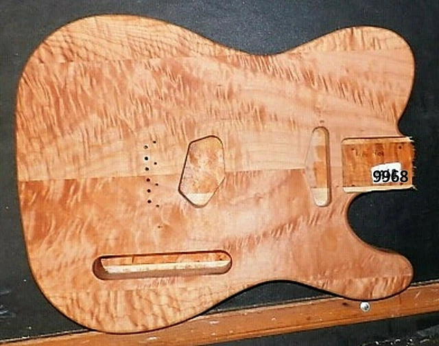 TELECASTER CUSTOM GUITAR Body Flame Maple Top on Curly Poplar Wood 9968 ...