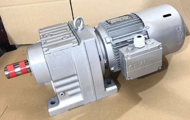 SEW EURODRIVE 1.1KW 3-Phase Electric Motor Brake Gearbox Straight Drive ...
