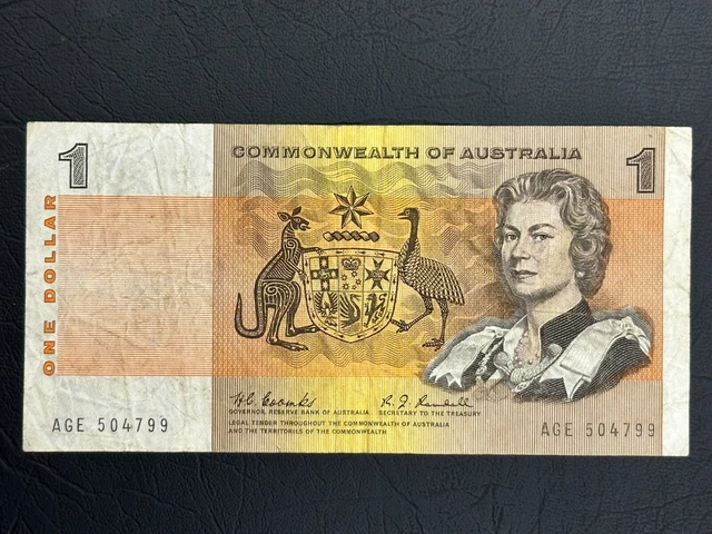 1968 $1 COOMBS Randall Australian Banknote - AGE 504799 ***Rare First ...