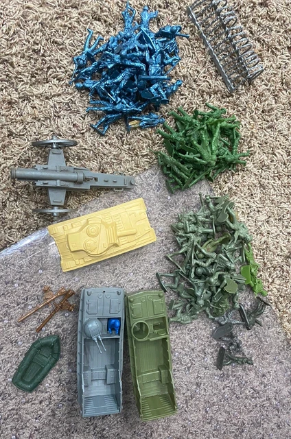 VINTAGE MPC METALLIC Blue US ARMY INFANTRY LOT Toy Plastic Soldiers ...