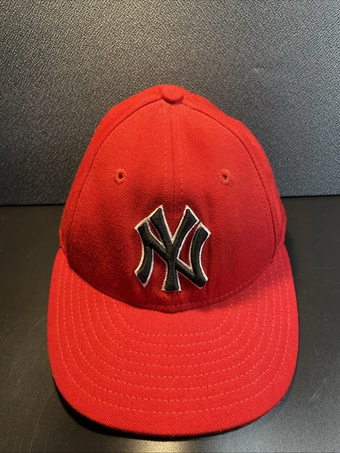 VTG WOOL NEW Era Yankees Red Fitted Cap 59FIFTY Made in USA Sz 6 3/4 ...