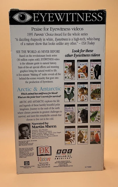 EYEWITNESS - ARCTIC and Antarctic VHS 1997 Martin Sheen **Buy 2 Get 1 ...