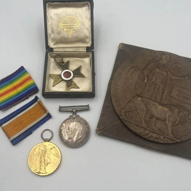 WWI DEATH PENNY Christopher Joseph Wall + WWI Medal Pair 24476 C Wall R ...