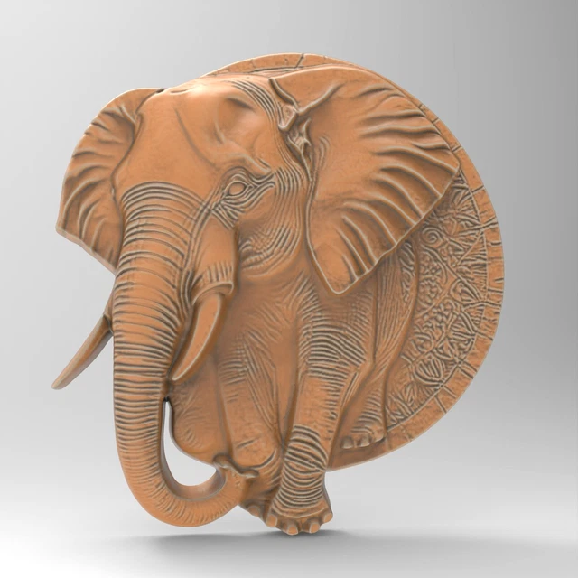 ELEPHANT RELIEF STL File 3D Model For CNC Router Printer Artcam £2.09 ...