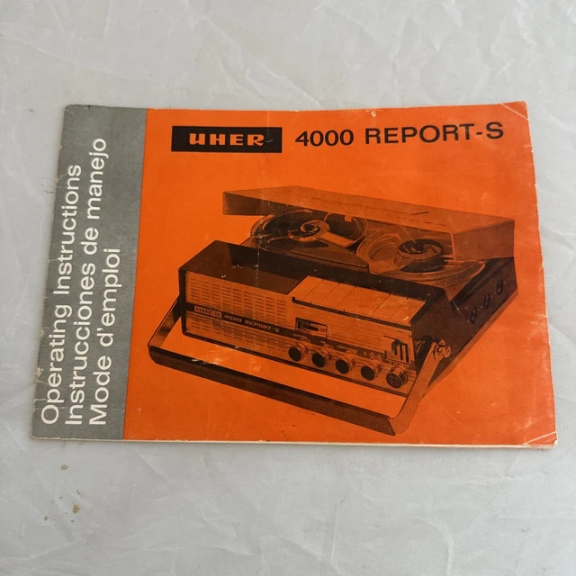 UHER 4000 SERVICE Manual Report-S Operating Instructions Original $21. ...