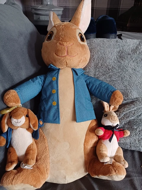 GIANT PETER RABBIT Movie Plush Soft Toy 60cm Teddy Rainbow Designs + 2 ...